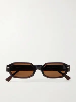 AHLEM Jules Tortoiseshell Acetate Oval Sunglasses - Brown