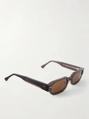 AHLEM Jules Tortoiseshell Acetate Oval Sunglasses - Brown