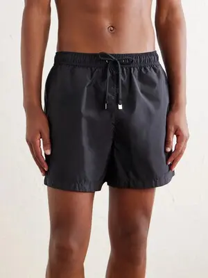 Zegna Straight-leg Mid-length Swim Shorts - Black