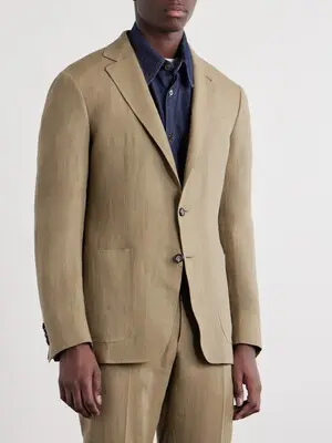Canali Kei Linen Suit Jacket