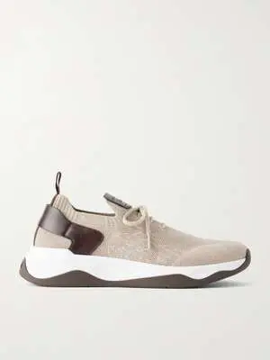 Berluti Shadow Stretch-knit Sneakers