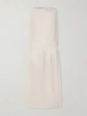 Khaite Tia Cotton And Silk-blend Midi Dress - Neutrals