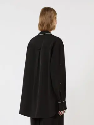 Max Mara Satin Overshirt - Black