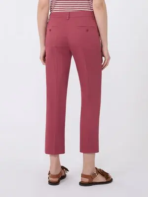 Max Mara Slim Fit Stretch Cotton Cropped Trousers