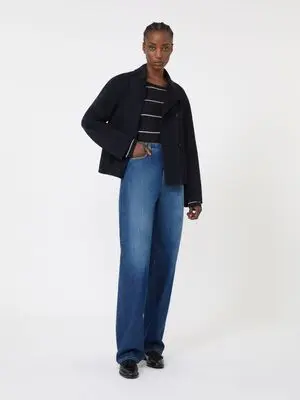 Max Mara Slim-fit Wool And Silk Rib-knit Sweater - Navy