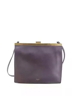 Celine Clasp Crossbody Bag Leather Mini Shoulder Bag - Grey