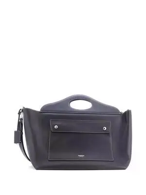 Burberry Small Pocket Leather Tote Bag