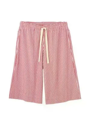 Jacquemus Cotton Stripe Print Drawstring Shorts