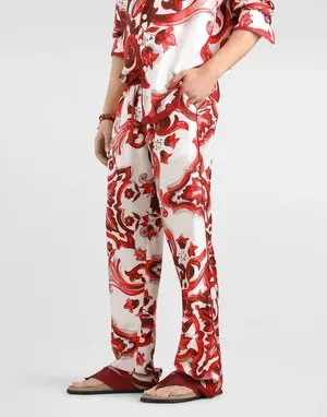 Dolce & Gabbana Majolica-print Twill Trousers - Multicolor