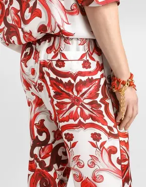 Dolce & Gabbana Majolica-print Twill Trousers - Multicolor