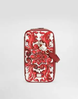 Dolce & Gabbana Majolica Print Lock Canvas Handbag - Multicolor