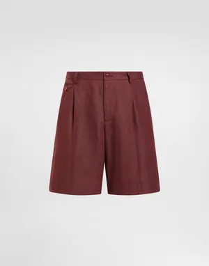 Dolce & Gabbana Linen Canvas Bermuda Shorts - Multicolor