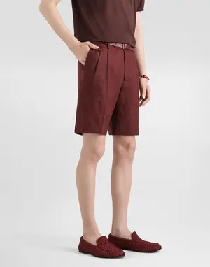 Dolce & Gabbana Linen Canvas Bermuda Shorts - Multicolor
