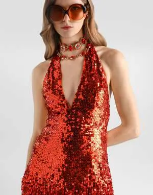 Dolce & Gabbana Sequin Embroidered Tulle Dress
