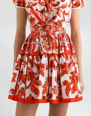 Dolce & Gabbana Majolica-print Poplin Skirt