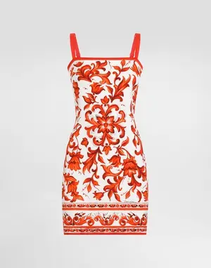 Dolce & Gabbana Majolica-print Charmeuse Dress