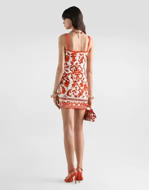 Dolce & Gabbana Majolica-print Charmeuse Dress