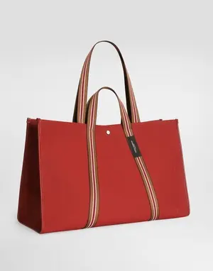 Dolce & Gabbana Canvas And Smooth Calfskin Shopping Bag