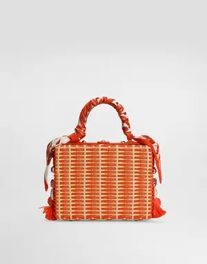 Dolce & Gabbana Raffia Box Handbag With Embellishments