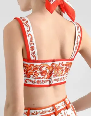 Dolce & Gabbana Majolica Print Bustier Top