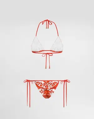 Dolce & Gabbana Majolica-print Triangle Bikini - Multicolor