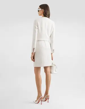 Dolce & Gabbana Tweed Skirt With Jewel Button Detail