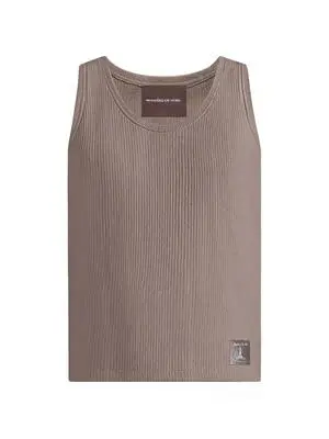 Manière De Voir Ribbed Cotton Tank Top - Brown