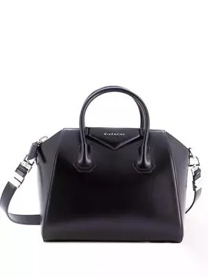 Givenchy Antigona Small Satchel In Glazed Leather - Black