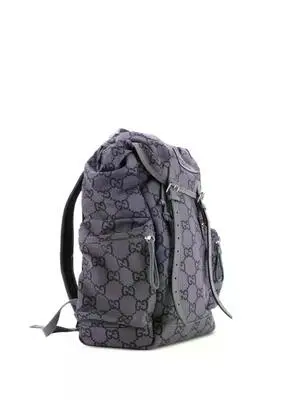 Gucci Ripstop Gg Fabric And Leather Large Backpack
