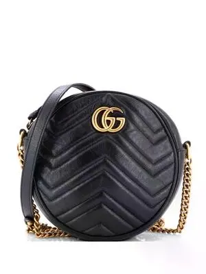 Gucci Matelassé Leather Mini Shoulder Bag - Black