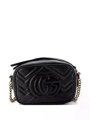 Gucci Matelassé Leather Mini Shoulder Bag - Black
