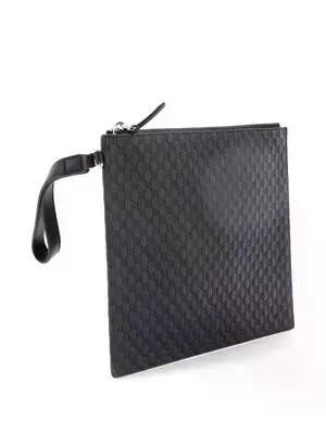 Gucci Microssima Leather Wristlet Pouch Clutch Bag