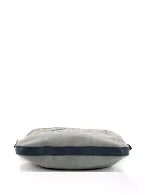 Prada Logo Messenger Bag Canvas With Leather