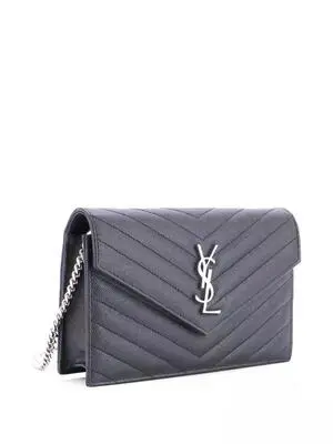 Saint Laurent Classic Monogram Wallet On Chain Bag - Black