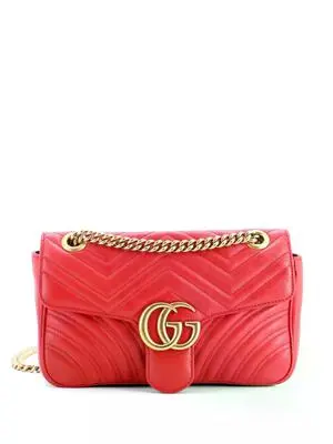 Gucci Gg Marmont Matelassé Leather Medium Shoulder Bag - Red