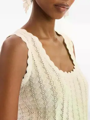 Oscar De La Renta Pointelle Weave Tank