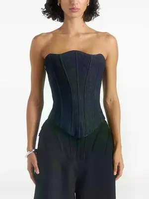 Manière De Voir Denim Corset - Blue