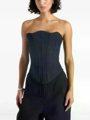 Manière De Voir Denim Corset - Blue