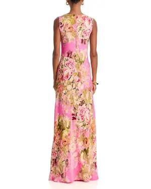 Hemant & Nandita Floral Bias Maxi Dress