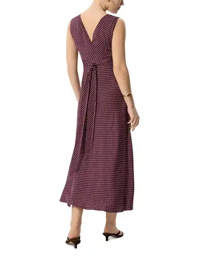 Whistles Sleeveless Polka Dot Midi Dress