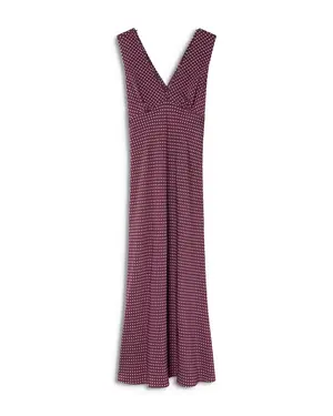 Whistles Sleeveless Polka Dot Midi Dress