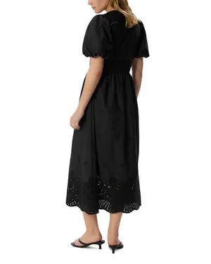 Whistles Cotton Broderie Midi Dress
