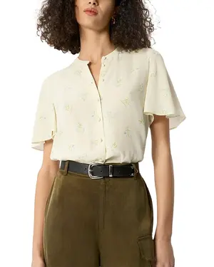 Whistles Floral Button Front Shirt