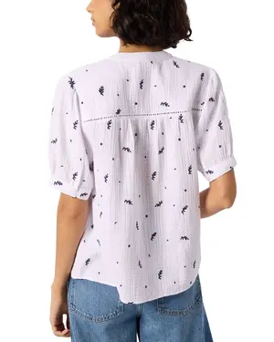 Whistles Embroidered Cotton Blouse
