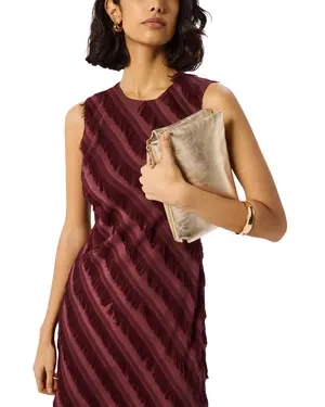 Whistles Diagonal Fringe Midi Dress