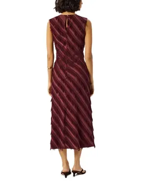 Whistles Diagonal Fringe Midi Dress
