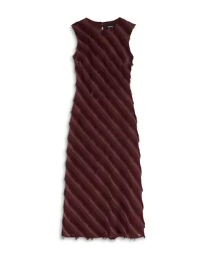 Whistles Diagonal Fringe Midi Dress