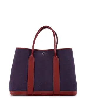 Hermès 36 Garden Party Tote Toile And Leather - Blue