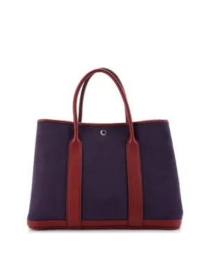 Hermès 36 Garden Party Tote Toile And Leather - Blue
