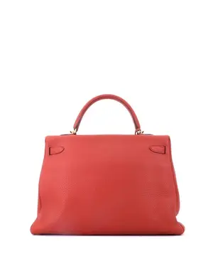Hermès Kelly 35 Handbag Brown Clemence With Gold Hardware